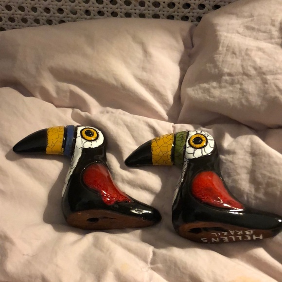 Art | Vtg Handmade And Painted Clay Toucans From Brazil | Poshmark